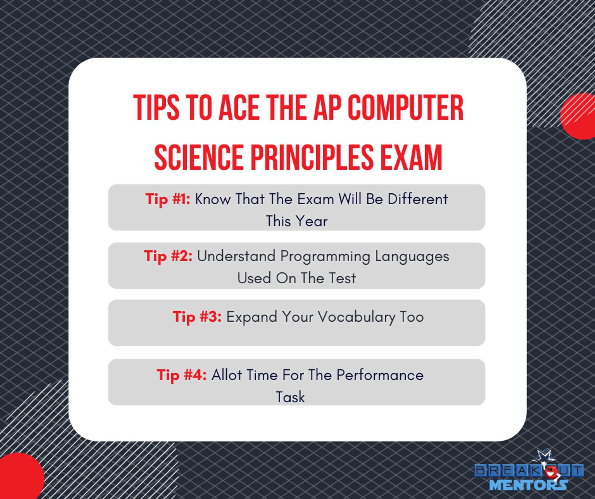 Tips to Ace The AP Computer Science Principles Exam - Breakout Mentors